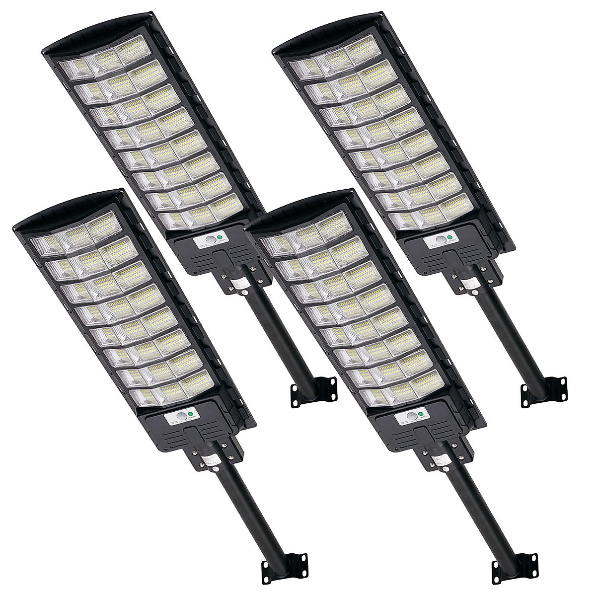 Sararoom 800W Solar Street Lights Outdoor Waterproof，16000 LM Dusk to Dawn Solar Flood Light with Remote Motion Sensor，Dimmable LED Street Light for Parking Lot, Yard, etc（ 4 Pack ）