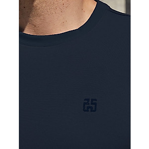 2 Pack Men's Performance T-Shirt Wrinkle-Resistant Quick Dry Short Sleeve Moisture Wicking UPF 50+ Sun Protection Athletic(2 Dark Blue,XXL)