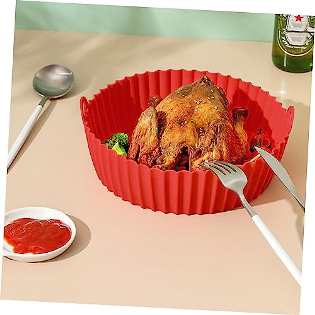 UPKOCH 8 Pcs air fryer pan oven basket air fryer Air Fryer Silicone Basket air fryer liner silicone baking mat accessories for air fryer large basket rubber Silica gel lift non stick