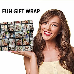 Custom Wrapping Paper, Personalized Wrapping Paper with Your Photo Paper 58 x 23 Inches Customized Birthday Christmas Gifts Wrap for Mom Dad and Friend
