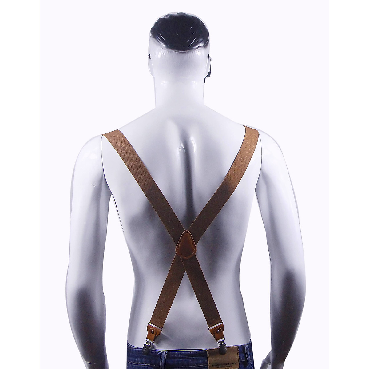 Cedrainy Adjustable Elastic Suspenders for Men's and Women's with X Back Suspenders for Casual & Formal(Coffe)