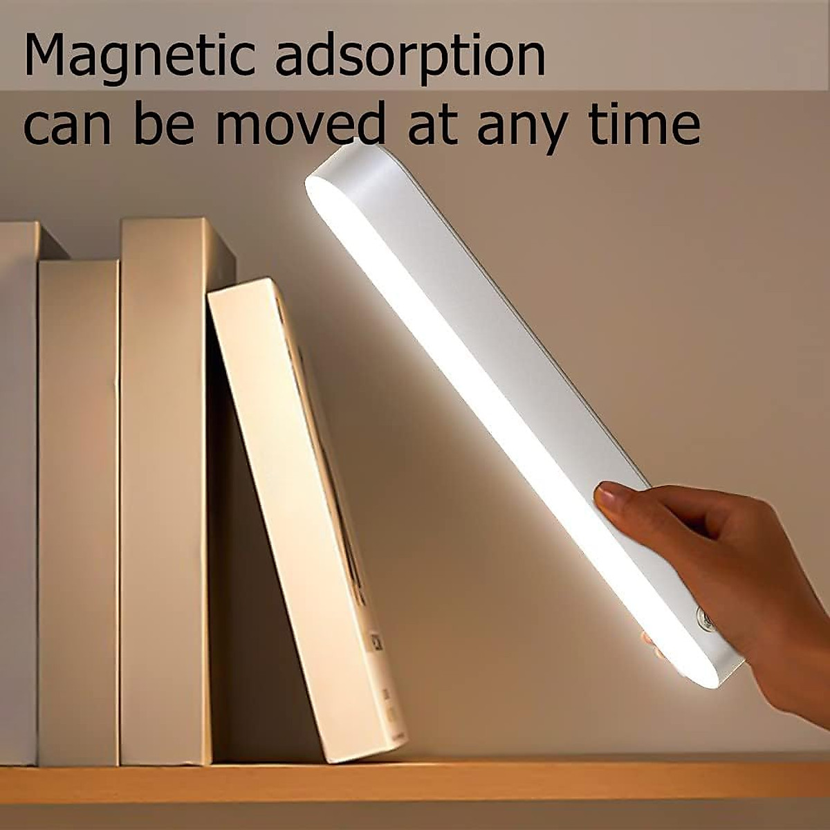 Ousam Led Desk Light Under Cabinet Lights Cordless Protable for Home Office with USB Charging Touch Magnetic for Books in Bed Study Table Built-in Rechargeable Battery (White)