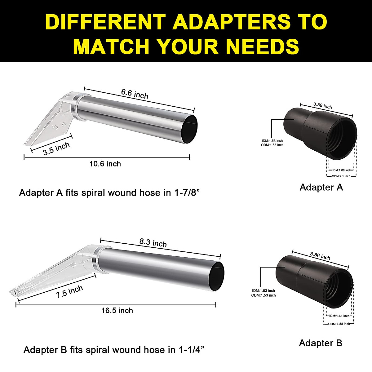 YSJWAER Carpet Vac Extractor Attachment-Tool - Cleaning Vacuum Clear Upholstery Car Detailing Turn Shop Vac into an Extractor