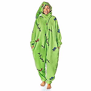 Bioworld The Nightmare Before Christmas Adult Oogie Boogie Costume Kigurumi Union Suit Pajama Outfit Green