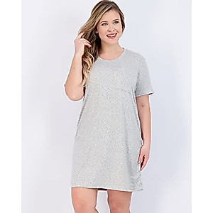 Real Essentials Womens Short Sleeve Nightgown Nightshirts Bamboo Nightgowns Night Shirts Gowns Women Nightdress Sleep Shirt Adult House Dress Sleepwear Pajama PJs Moo Moos, Set 2, Medium, Pack of 3