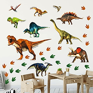 DECOWALL DS8-2012 Dinosaur Wall Stickers Wall Decals Peel and Stick Removable Wall Stickers for Kids Nursery Bedroom Living Room d?cor