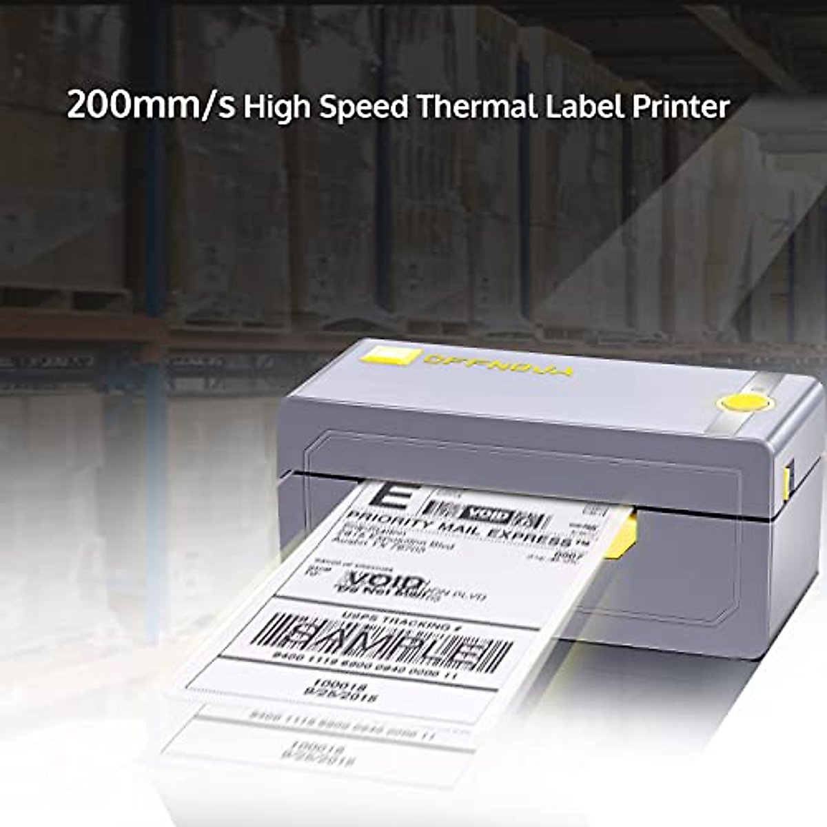 OFFNOVA Thermal Label Printer, 200mm/s High Speed 4” x 6” Shipping Label Printer for Packages, Compatible with Amazon, Ebay, Etsy, Shopify and FedEx, Support Multiple Systems