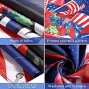 4th of July Banner Patriotic Decoration Independence Day Door Banner 4th of July Door Cover God Bless America Patriotic Banner for Memorial Day Greeting Military Army Party Supplies 71 x 35 Inches