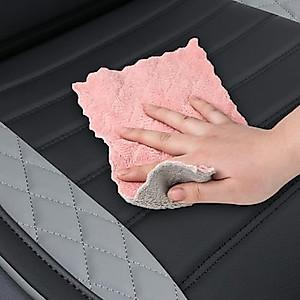 LUCKYMAN Club S08-QE Tacoma Seat Covers, Fit for 2005-2023 Tacoma Crew Cab SR SR5 TRD Sport TRD Off-Road PreRunner with Water Proof Faux Leather(Front Pair, Black&Gray 2 pcs)