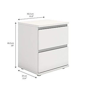 Tvilum 2 Drawer Bedroom Nightstand Nighstand, White