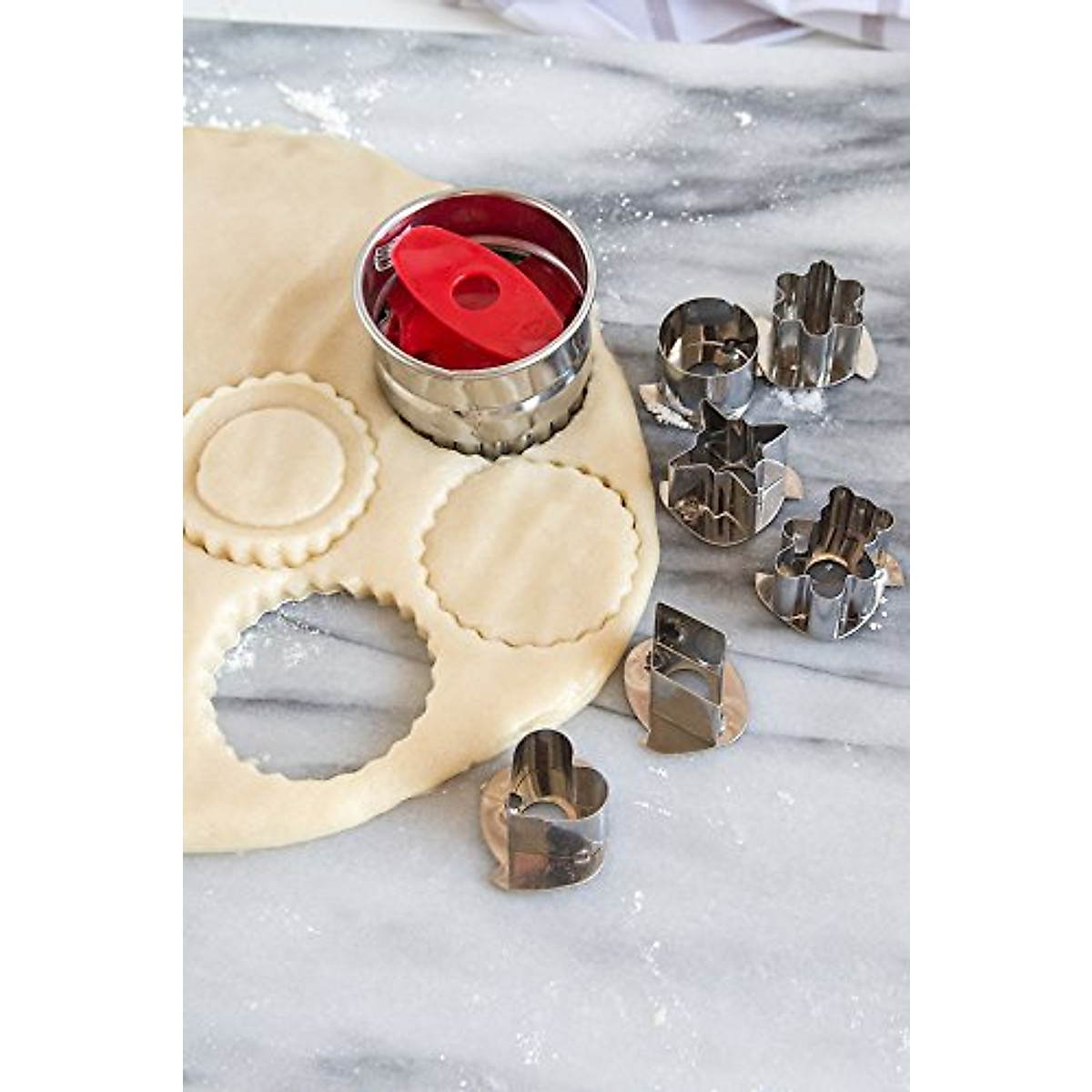 Fox Run, 2.5 x 2.5 x 1.75 inches, Linzer Cookie Cutter Set, Stainless Steel, 6-Piece