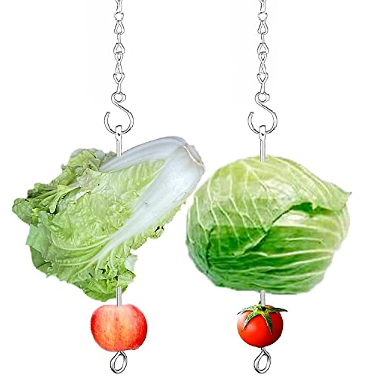 Chicken Vegetable Hanging Feeder Toy for Hens Pet Chicken Veggies Skewer Fruit Holder for Hens Large Bird