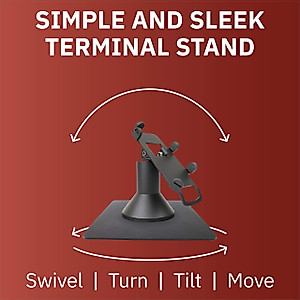 DCCStands Freestanding Low Swivel and Tilt First Data RP10 PIN Pad Stand with Square Plate