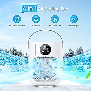 Portable Air Cooler Fan - HiAir Desktop Air Cooling Fan Evaporative Air Cooler, 3S Fast Cooling & Super Quiet, Bedroom Cooler with Large Water Capacity, Easy Use Mini Air Conditioner for Home Bedside