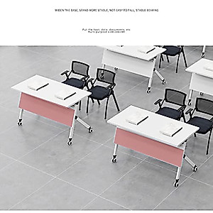 GUINJO Flip Top Mobile Training Table with Modesty and Lockable Wheels, Foldable Meeting Table for Conference Rooms,Training Rooms,Media Centers,Classrooms (Color : White, Size : 120 * 40 * 75cm)
