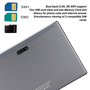 Tablet PC, HD Gaming Tablet, 5G 10 Inch WiFi 64GB Tablet, Octa Core CPU IPS Display Dual SIM Dual Standby, for Work Study Writing Painting Playing (US Plug)