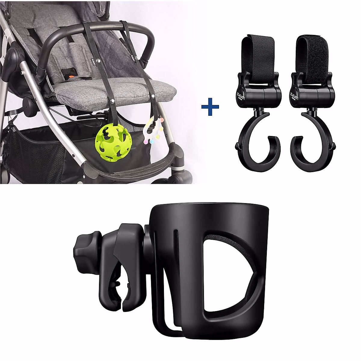 Universal Stroller Cup Holder, Universal Stroller Organizer Baby Bottle Holder - Stroller Accessory, Parent Cup Holder for Stroller/Bike