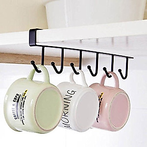 NPLE--Kitchen Storage Shelf Cupboard Hanging Hook Shelf Dish Hanger Organizer Holders (Black)