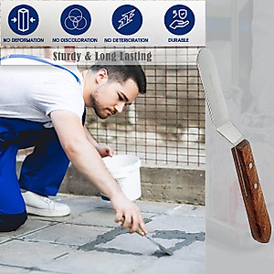 A2Z Scilab Brand Engineering Classic Offset Caulk Tooling Spatula, Stainless Steel (3 Inch Long Offset Blade)