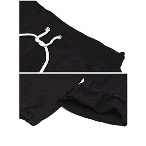 U.S. Polo Assn. Essentials Black Sweatpants with Pockets, Comfy, Breathable French Terry Womens Joggers (Black, Small)