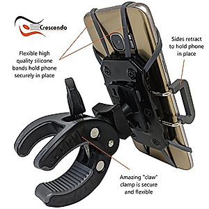 Crescendo CR-30 SlimClip Mic Stand Phone Holder, iPhone Clamp Mount, Pole Phone Mount, Microphone, Music, or Drum Stand - for iPhone, Samsung Galaxy or Note, Pixel, Any Smartphone