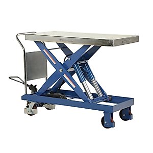 Vestil CART-4000 Hydraulic Elevating Cart with Single Scissor, 4,000 lb. Capacity, 47" x 24" Platform, 15-1/2" to 40" Height Range