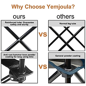 Portable Folding Camping Chair for Outside, Lightweight Outdoor Chairs Support 440lbs for Backyard Lawn Beach Camp Chairs, Black