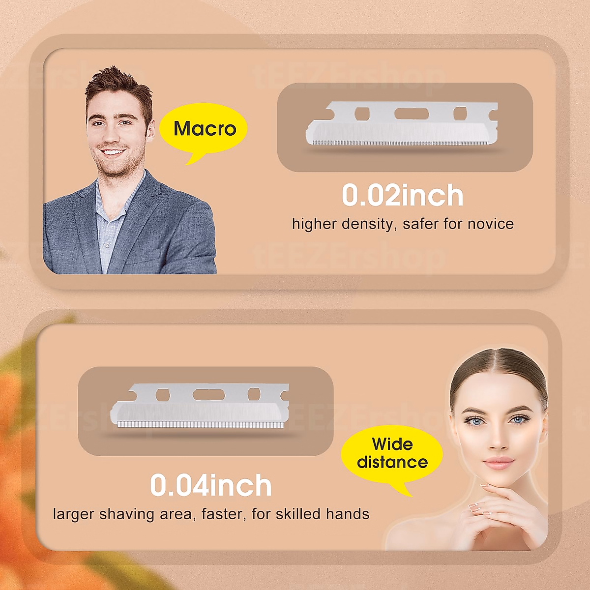 tEEZErshop Dermaplane Razor for Women Face with 20PCS Blades,Professional Facial Razors for Peach Fuzz and Eyebrow Hair Removal,Stainless Steel Multipurpose Face Shavers with Gift Box-Gold