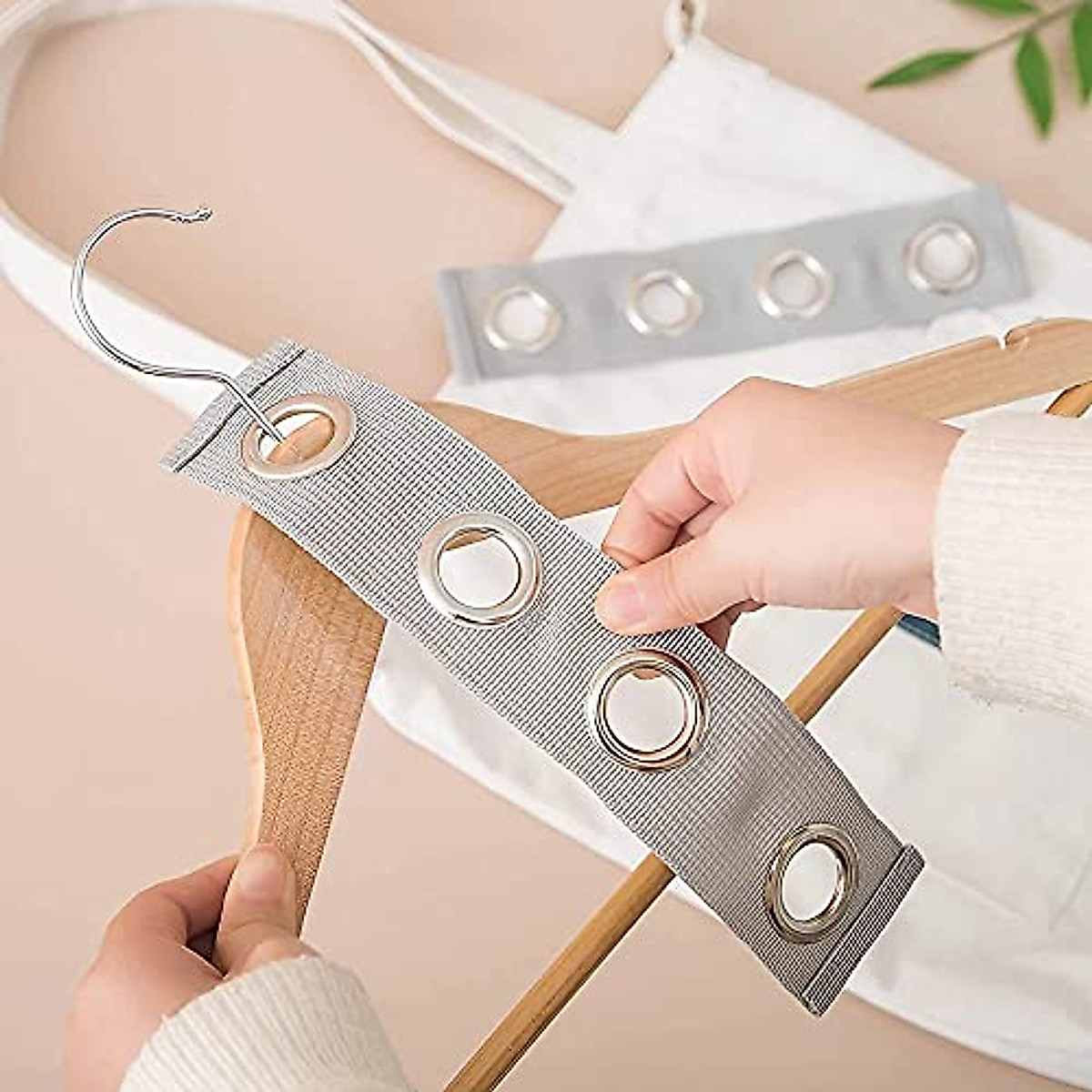KLEVERISE 12 PCS Space Saving Closet Hanger Connector Extender Organizers - Odorless Wonder Space Saver Hanger Extension Connections - Clothes Hanger Magic Cascading Band Gray