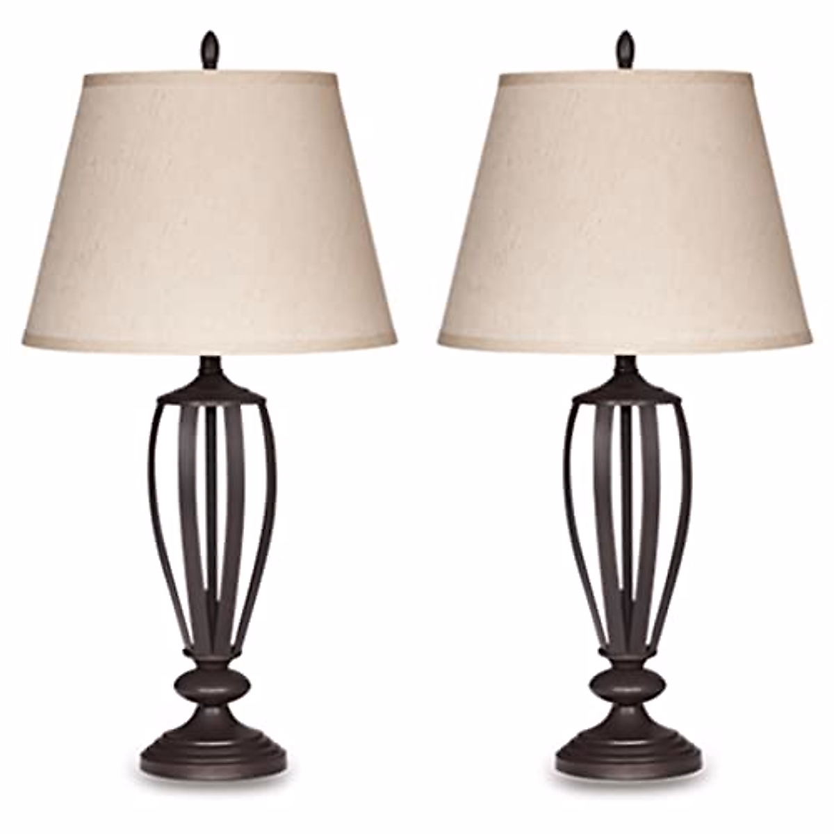 Signature Design by Ashley Mildred Modern Bronze Metal Table Lamp, 2 Count, 29.75", Almost Black