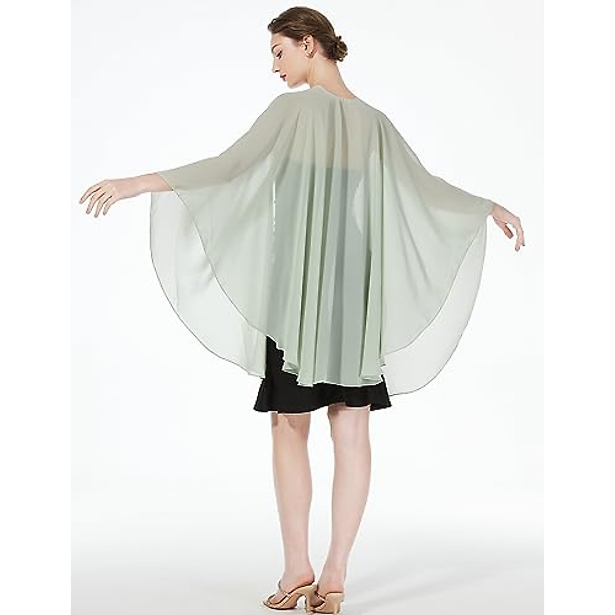 BEAUZSUZSANA Summer Shawls and Wraps for Women Evening Dresses Bridal Wedding Lightweight Party Travel Chiffon Scarf (Sage Green)