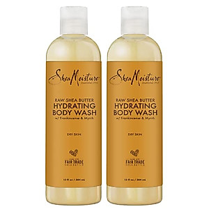 Shea Moisture Body Wash, Raw Shea Butter Hydrating Body Wash, Body Skin Care with Coconut Oil and Vitamin E, Pack of 2 -13 Fl Oz Ea
