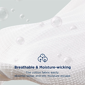 BEDSURE 100% Cotton Blankets King Size for Bed - 405GSM Waffle Weave Blankets for All Seasons, Cozy and Warm, White Soft Lightweight Woven Blankets, 104x90 inches