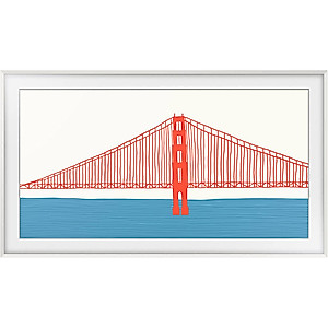 SAMSUNG QN65LS03AAFXZA 65 Inch The Frame QLED 4K Smart TV Bundle 65 inch The Frame Customizable Bezel Beveled White