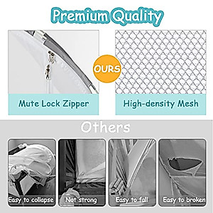 YOMECHEO Baby Crib Tent, Baby Safety Crib Tent to Keep Baby from Climbing Out and Falling, Crib Net to Keep Baby in，Baby Crib Cover Against Cats, Easy Set Up with Stable Rods Structure and Snaps