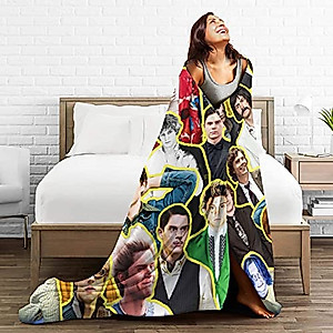 Blanket Evan Peters Soft and Comfortable Warm Fleece Blanket for Sofa, Office Bed car Camp Couch Cozy Plush Throw Blankets Beach Blankets