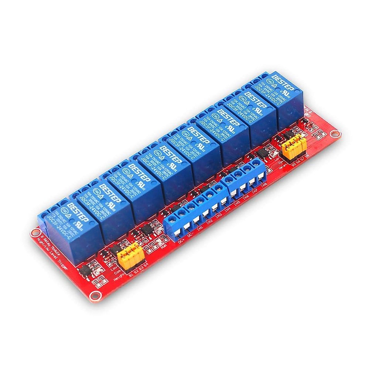 1PCS 24V 8 Channel Relay Module High and Low Trigger Red Board 8Channel Relay Module