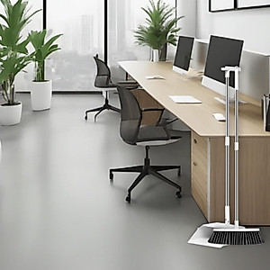 Brooms and Dustpan Set, Stand Up Brooms with Dustpan Combo, 33" Long Handle Brooms, Ergonomically, Comfortable Grip, for Home, Kitchen, Room, Office, Indoor, Outdoor, Floor Sweeping