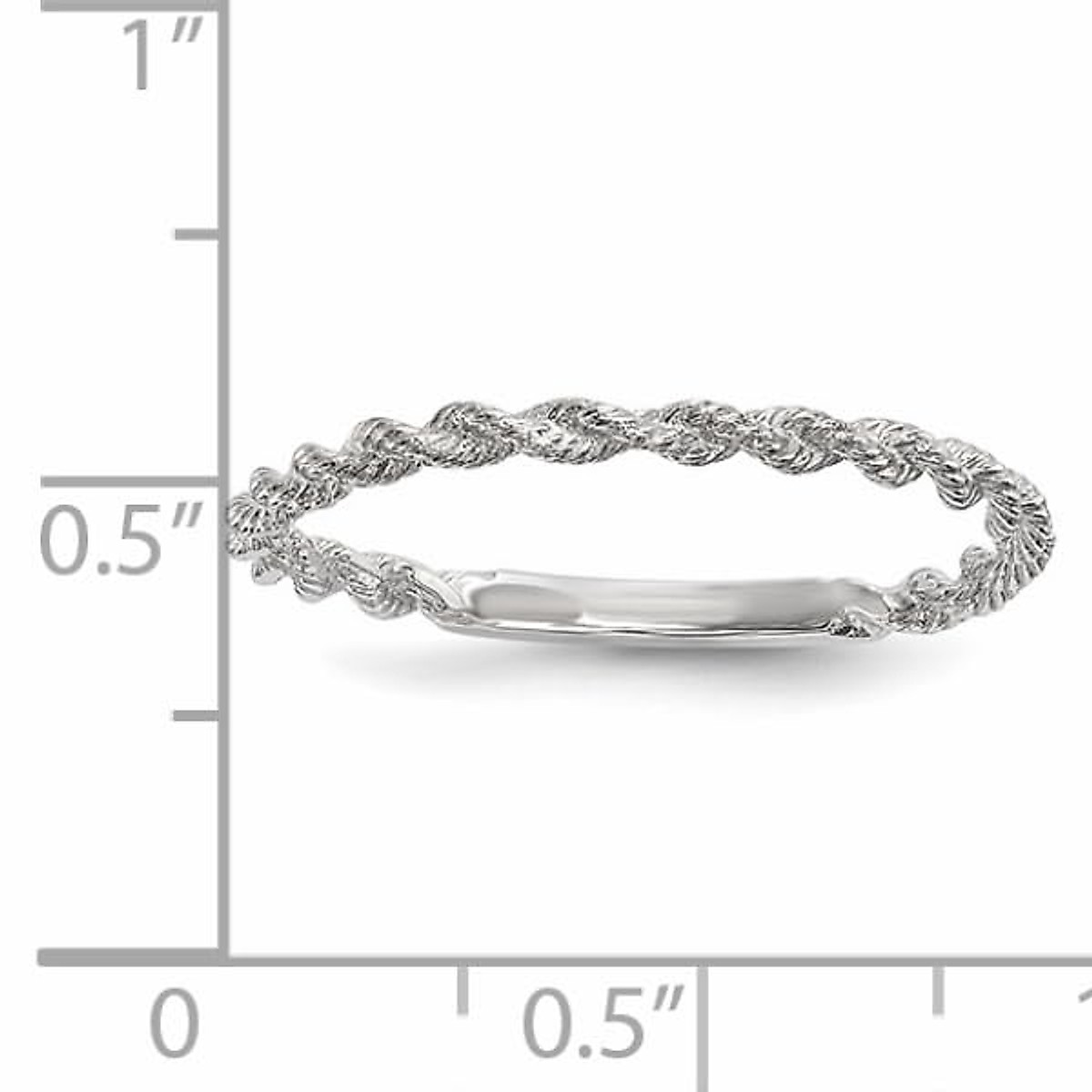 IceCarats 14K White Gold Twisted Rope Woven Crisscross Band Statement Ring Size 7.5