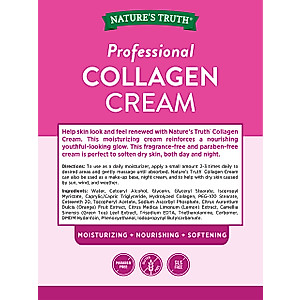 Collagen Cream | 4 oz | Professional Strength | Paraben & SLS Free, Gluten Free | For Face and Body | by Nature's Truth