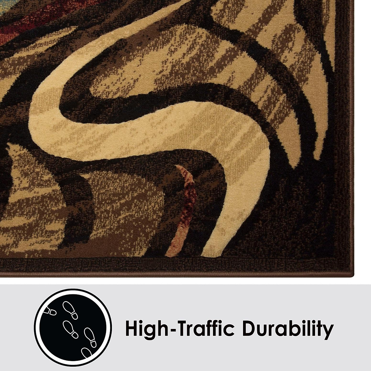 Home Dynamix Catalina Picasso Contemporary Artistic Swirl Area Rug, 7 ft 10 in x 10 ft 2 in, Black