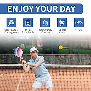 Pickleball Paddles Set of 4, Pickleball Rackets Honeycomb Core Pickleball Set Includes 4 Pickleball Paddles+4 Pickleball Balls+1 Bag (Wood)