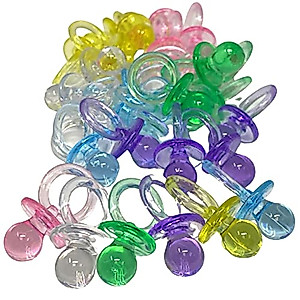 Bonka Bird Toys 2208 (Pk30) 1" Colored Acrylic Pacifiers, Parrot Foot Talon Craft Cage Toy, Conure, Pionus, Quakers and Similar Birds