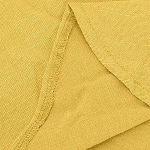 Ceboyel Linen Shirt Dresses for Women Button Down Drawstring Causal Dress Plain Long Maxi Dresses Trendy Ladies Outfits 2023 Plus Size Summer Dresses Yellow L