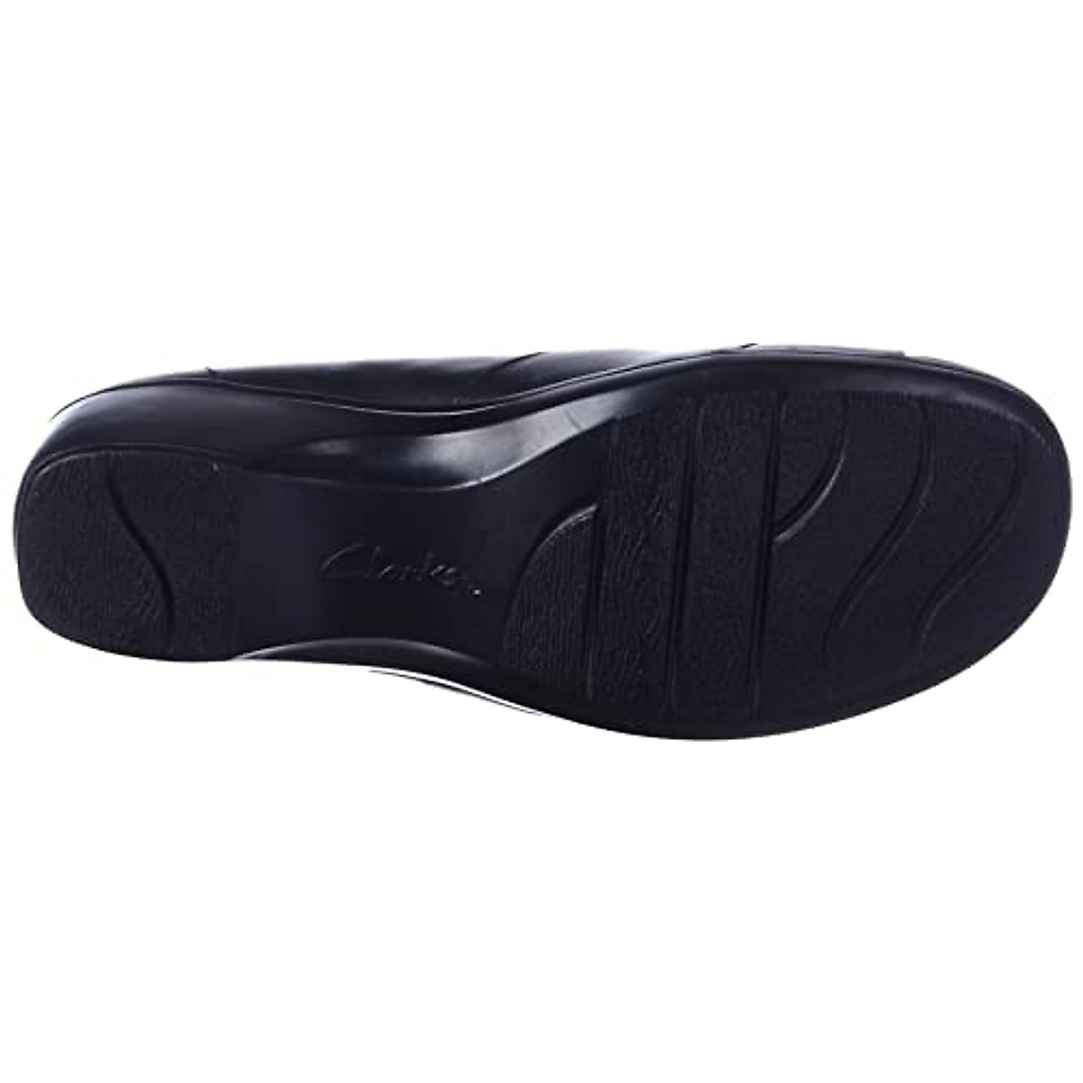 Clarks Women's May Marigold Slip-On Loafer, Black Leather, 9 M US