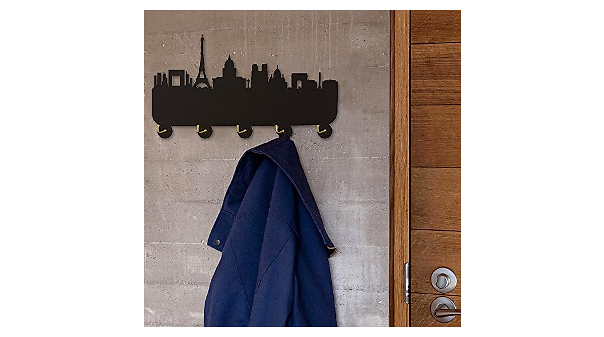 Paris Skyline Wall Hooks - Modern Decor for Home