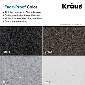 Kraus Quarza Kitchen Sink | 33-Inch 60/40 Bowls | Black Granite | KGD-442 model