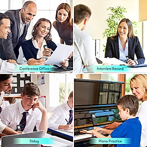 Aomago 32GB Digital Voice Recorder for Lectures Meetings - A36 Audio Recorder with Playback Support External Microphone and Line in Recording 1536Kbps Recording Dictaphone