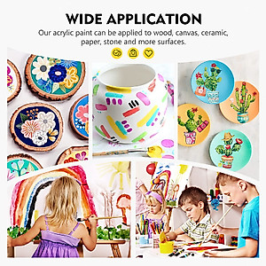 Magicfly 36 Pcs Acrylic Paint Set, 24 Colors(12 ml/0.4 oz) Rich Pigments Acrylic Paint Kit with 6 Paint Brushes, 3 Canvas Panels, 1 Paint Knives, 1 Palette & Sponge, Ideal Gifts for Beginners, Kids