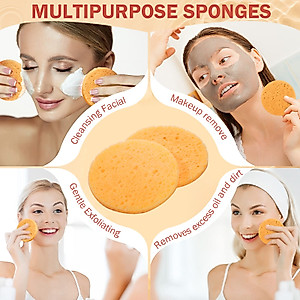 300 Count Compressed Facial Sponges Natural Face Sponges for Cleansing Facial Cleansing Sponges Pads Exfoliating Sponges for Cleansing (Orange)